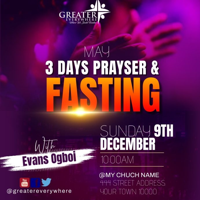 Prayer and fasting Template | PosterMyWall