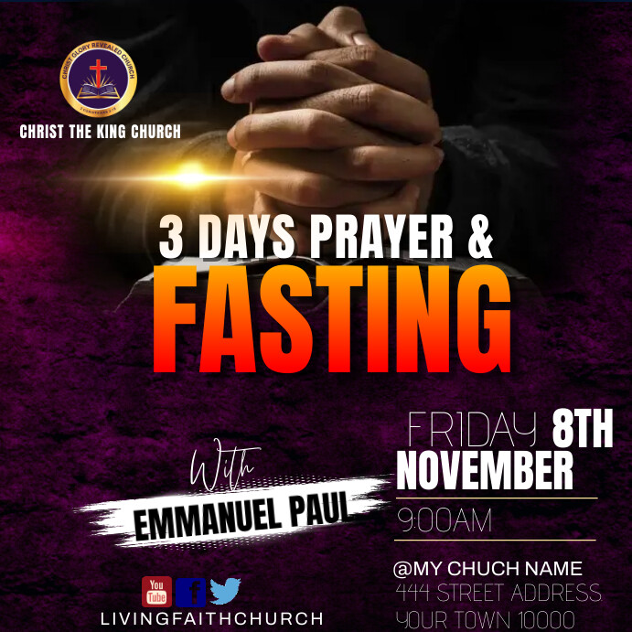 Prayer and fasting Template | PosterMyWall