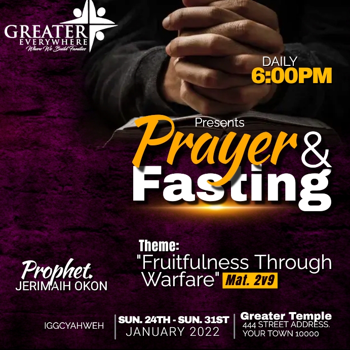 Prayer and fasting Template | PosterMyWall