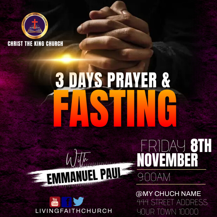 Prayer and fasting Template | PosterMyWall