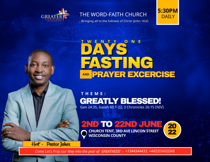 Prayer and Fasting Event Church Flyer (15) Template | PosterMyWall