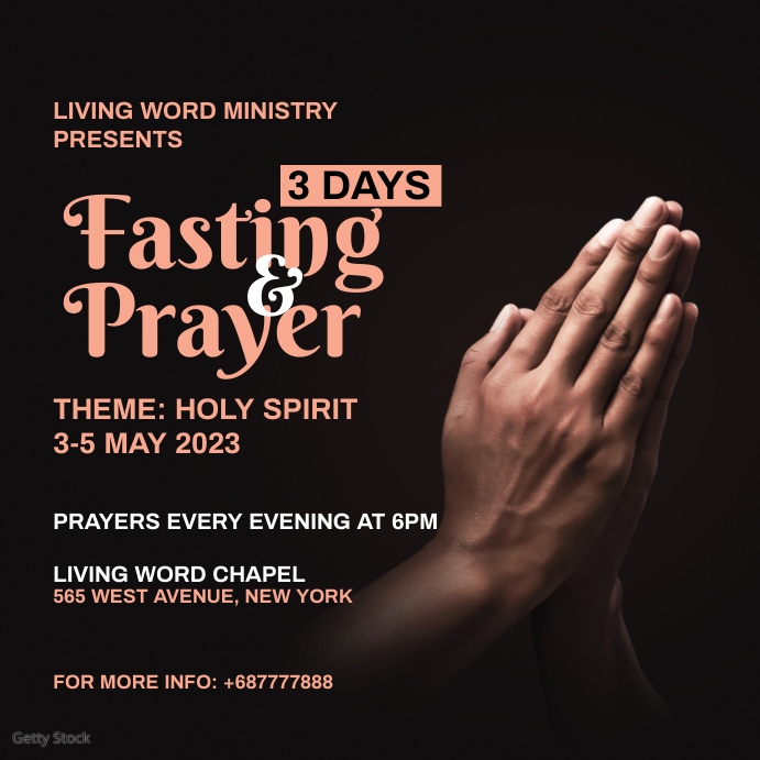 Prayer and Fasting flyer Template | PosterMyWall