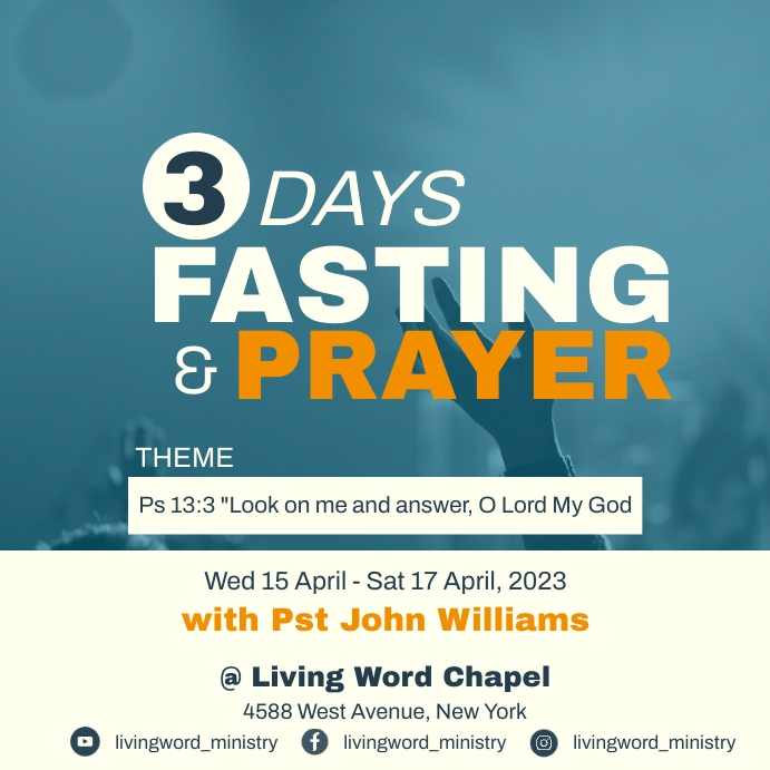 Prayer and Fasting flyer Template | PosterMyWall
