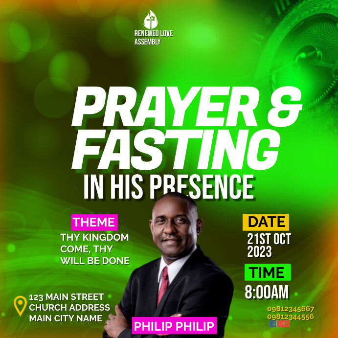 Prayer and Fasting flyer Template | PosterMyWall