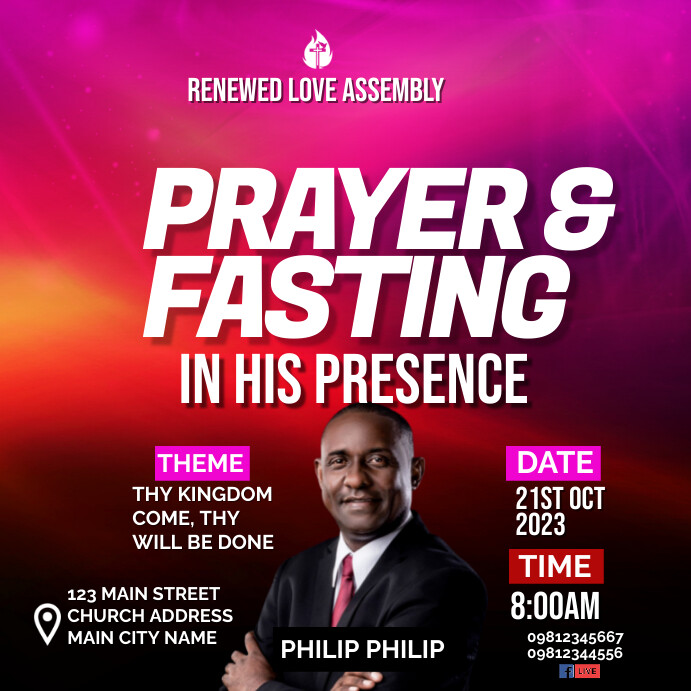 Prayer and Fasting flyer Template | PosterMyWall