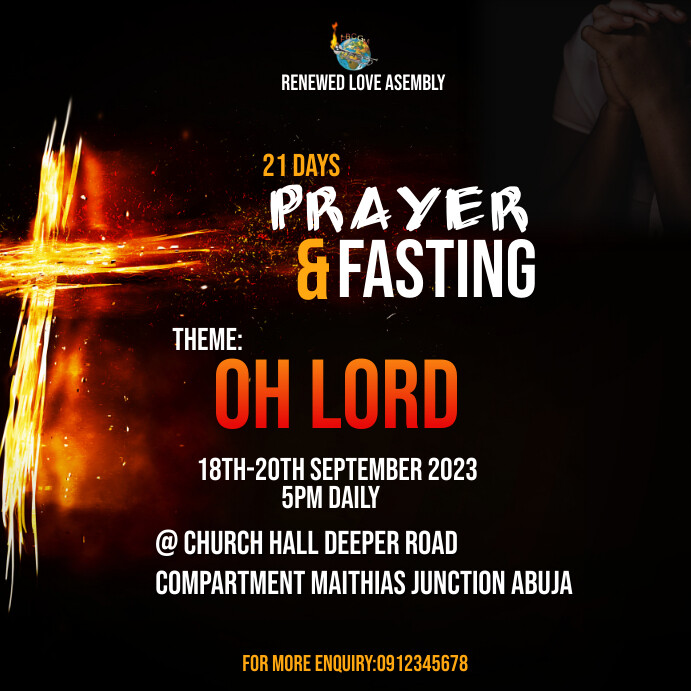 Prayer and Fasting flyer Template | PosterMyWall