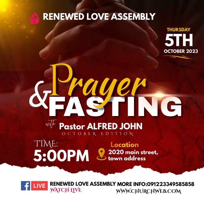 Prayer and Fasting flyer Template | PosterMyWall