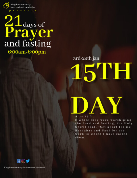 Copy of PRAYER AND FASTING FLYER POSTER TEMPLATE | PosterMyWall