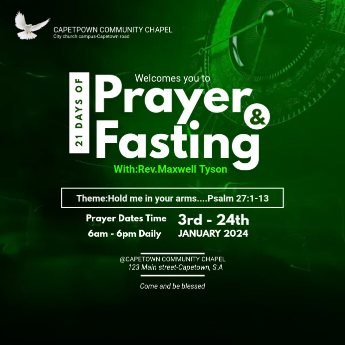 prayer and fasting flyer template | PosterMyWall