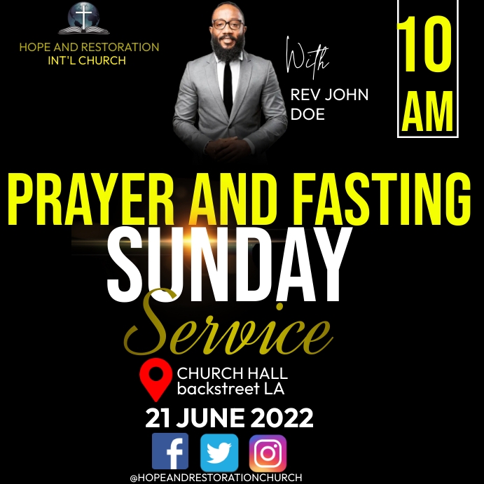 prayer and fasting service Template | PosterMyWall