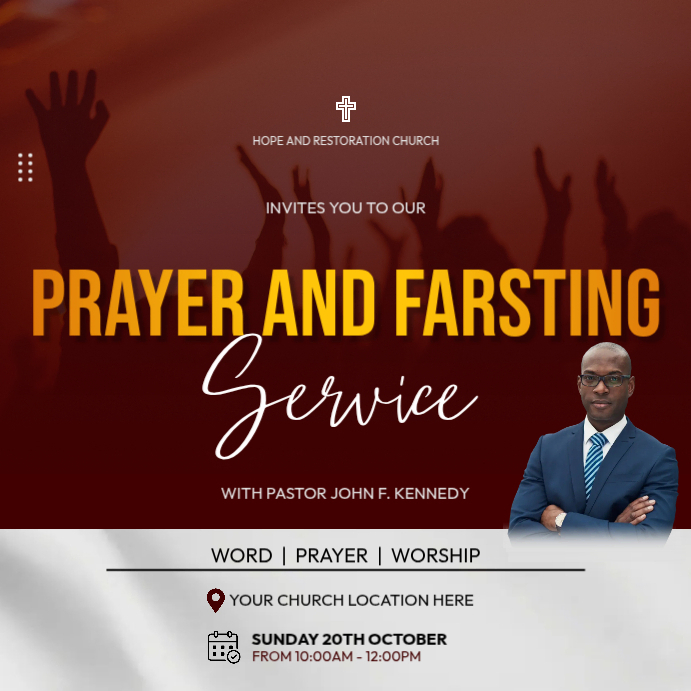 Plantilla de Prayer and fasting service | PosterMyWall