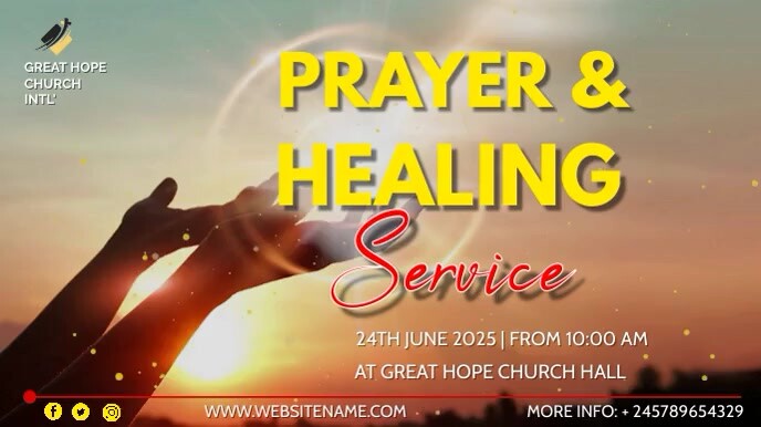 Prayer and healing church service poster Template | PosterMyWall