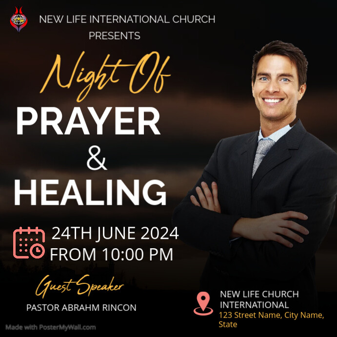 prayer and healing church template | PosterMyWall