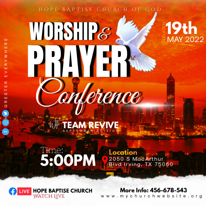 prayer and worship conference template | PosterMyWall