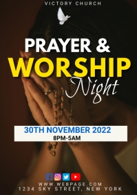 Prayer and worship night Template | PosterMyWall