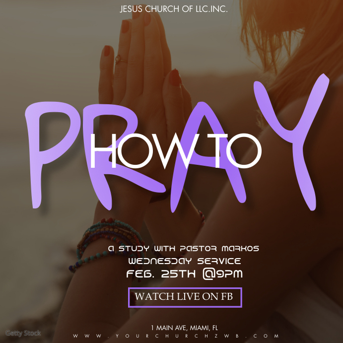 Prayer Bible Study Church Social Media Ad Template | PosterMyWall