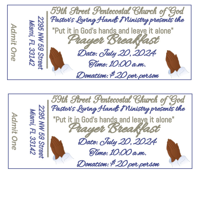 Copy of Prayer Breakfast Ticket | PosterMyWall