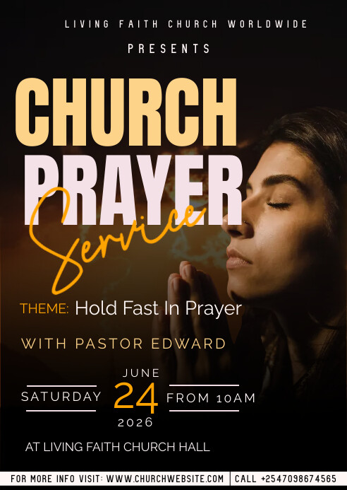 PRAYER CHURCH SERVICE DESIGN TEMPLATE | PosterMyWall