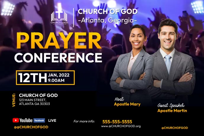 Prayer Conference 2 Template | PosterMyWall