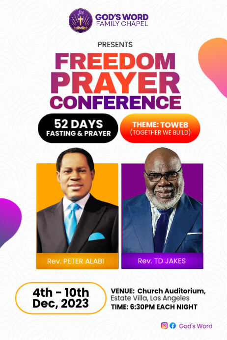 Plantilla de Prayer Conference church flyer | PosterMyWall