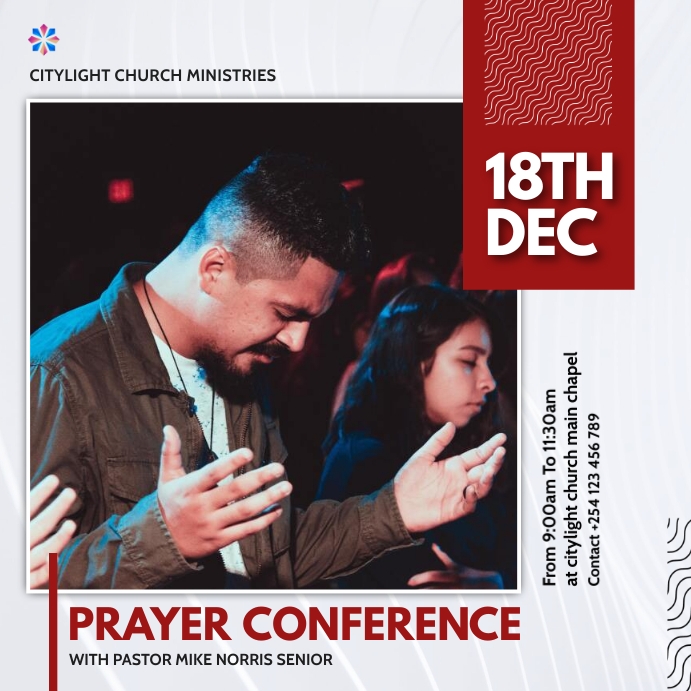 prayer conference church flyer template | PosterMyWall