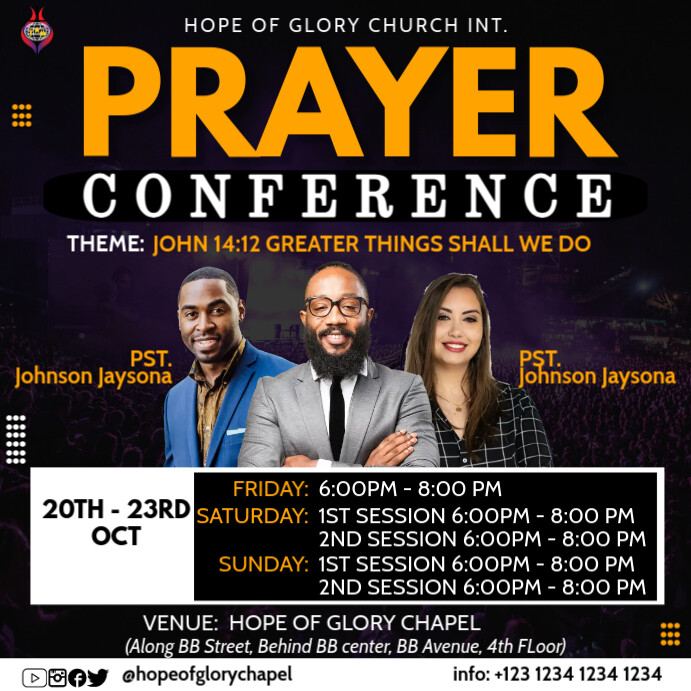 Prayer Conference Template | PosterMyWall