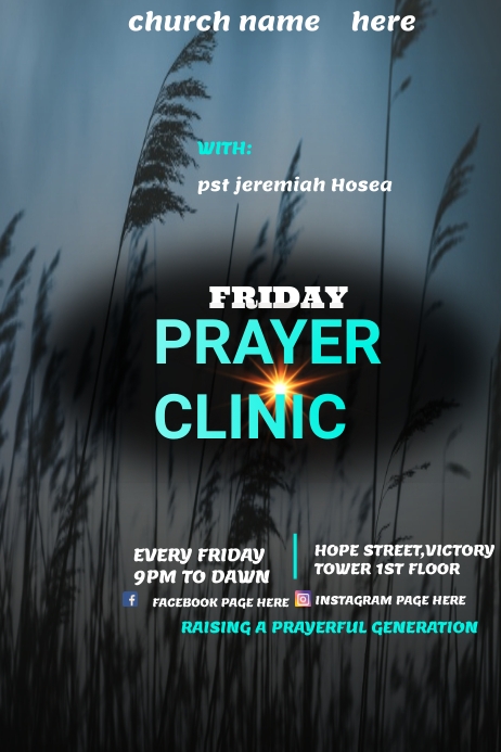 PRAYER FLYER POSTER Template | PosterMyWall