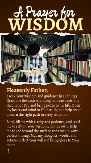 Copy of Prayer For Wisdom | PosterMyWall