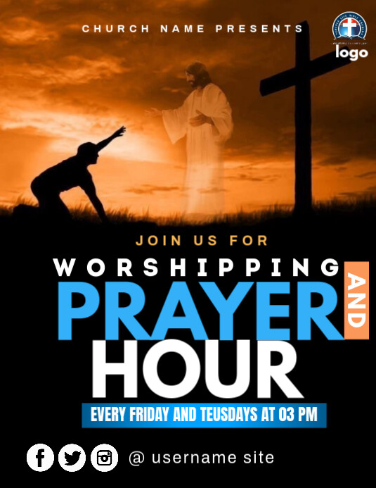 Copy of prayer hour, worshipping flyers | PosterMyWall