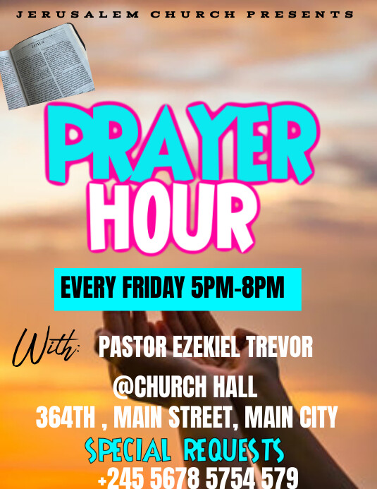 Prayer hour flyer Template | PosterMyWall