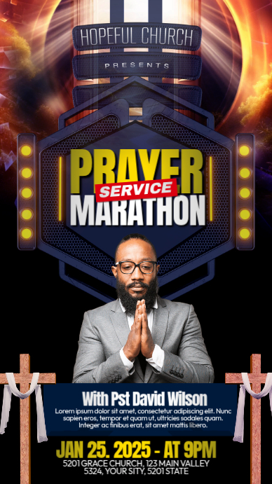 Plantilla de Prayer Marathon Service Instagram Story | PosterMyWall