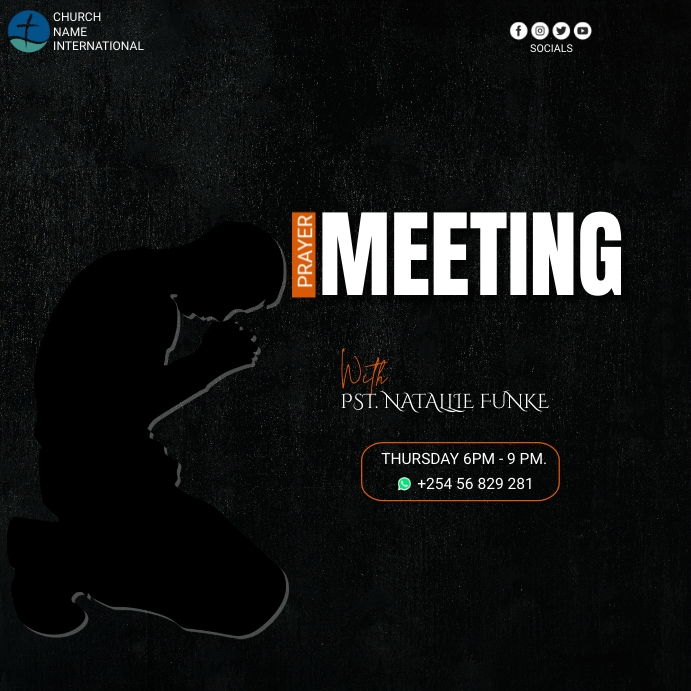 Prayer meeting poster Template | PosterMyWall