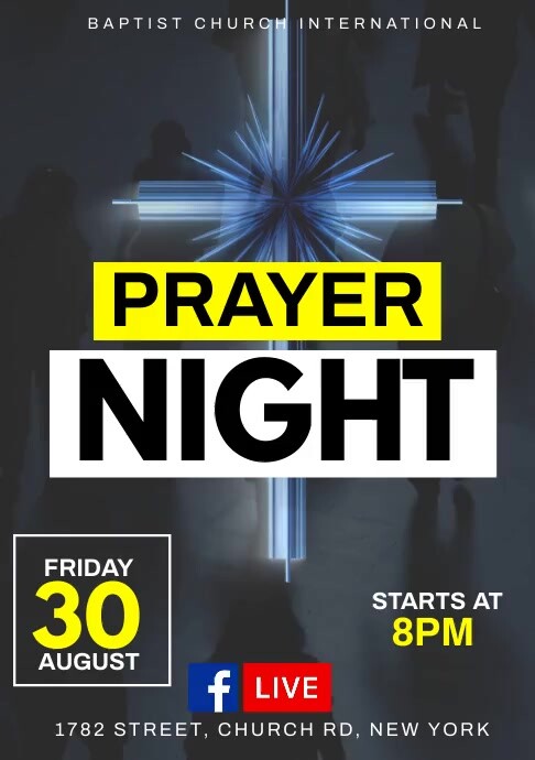 Plantilla de prayer night church flyer Template | PosterMyWall