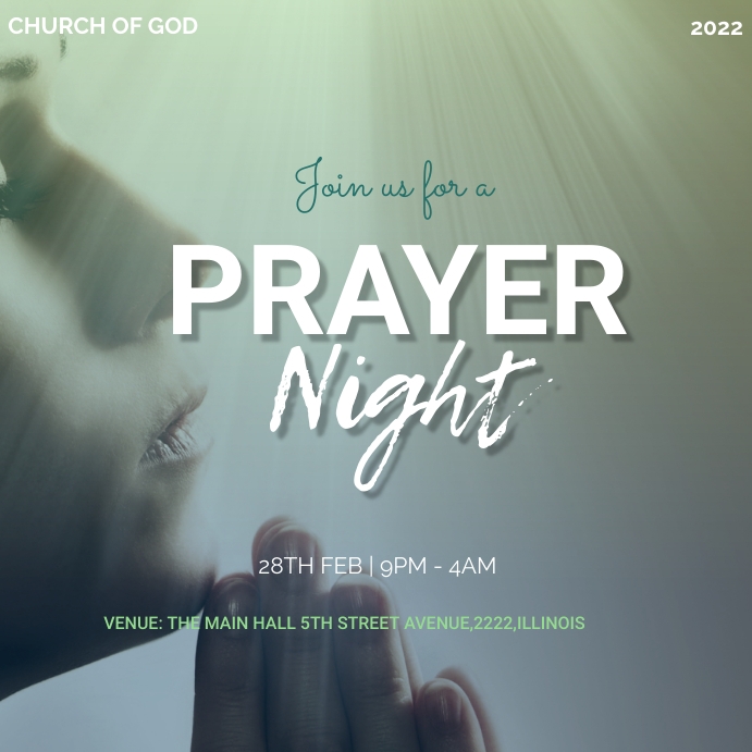 PRAYER NIGHT FLYER Template | PosterMyWall