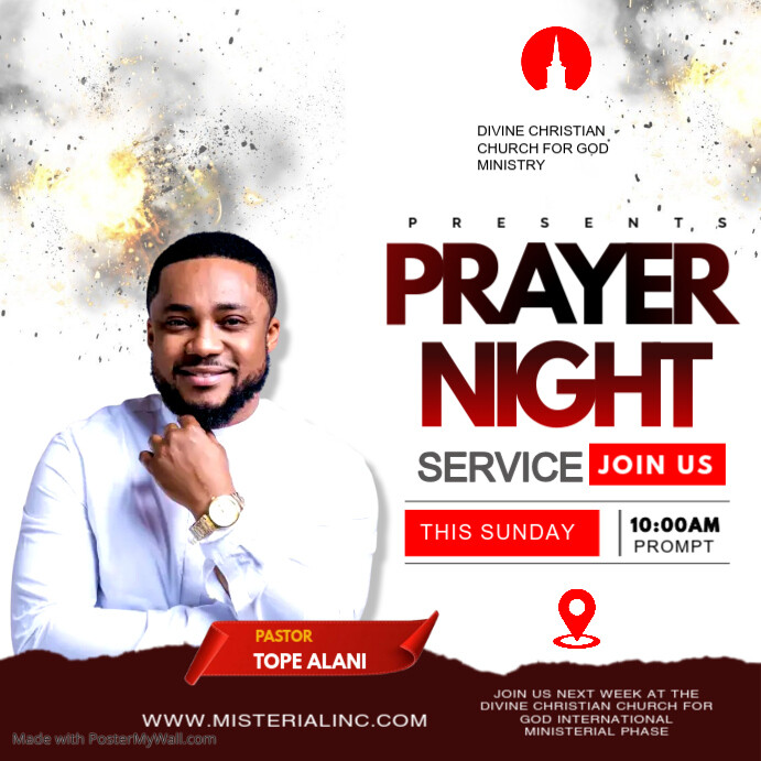 Copy of prayer night service | PosterMyWall