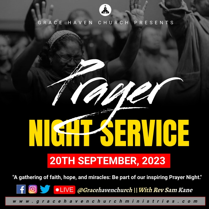prayer night service poster Template | PosterMyWall