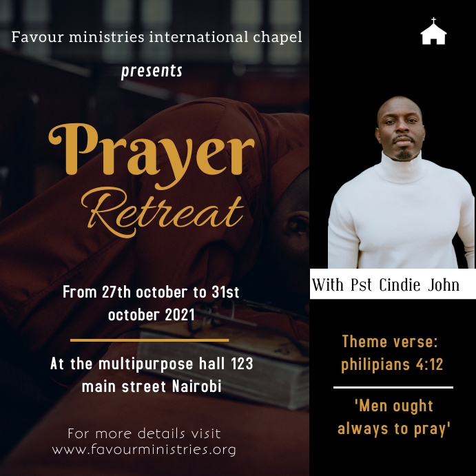 Prayer retreat flyer template | PosterMyWall