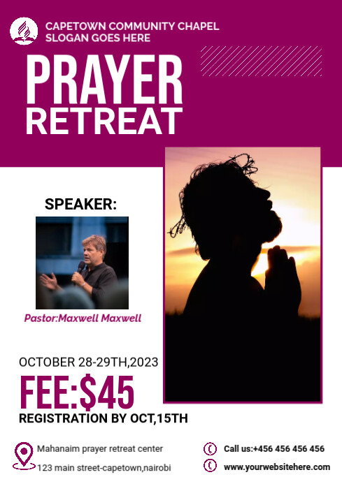 prayer retreat flyer template | PosterMyWall