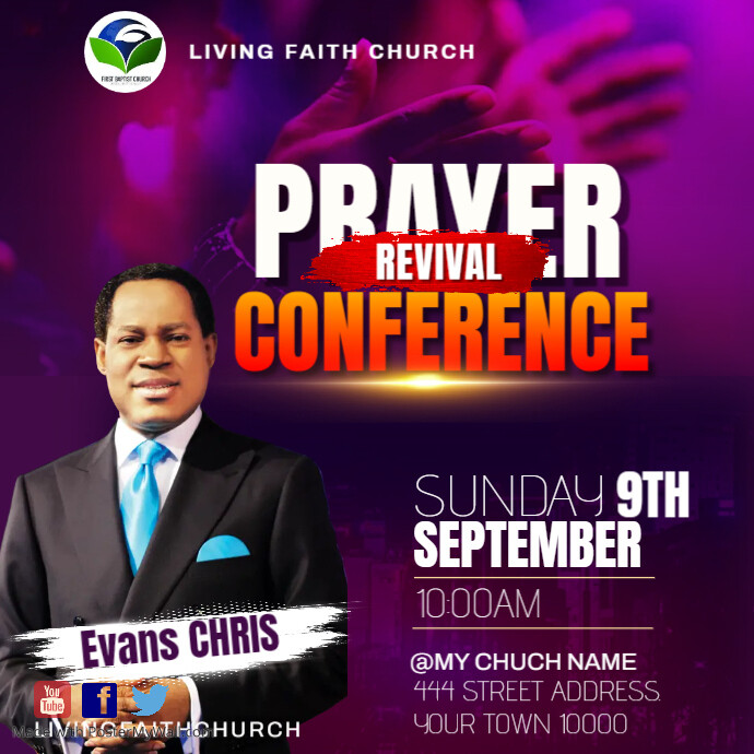 PRAYER REVIVAL CONFERENCE (1) Template | PosterMyWall