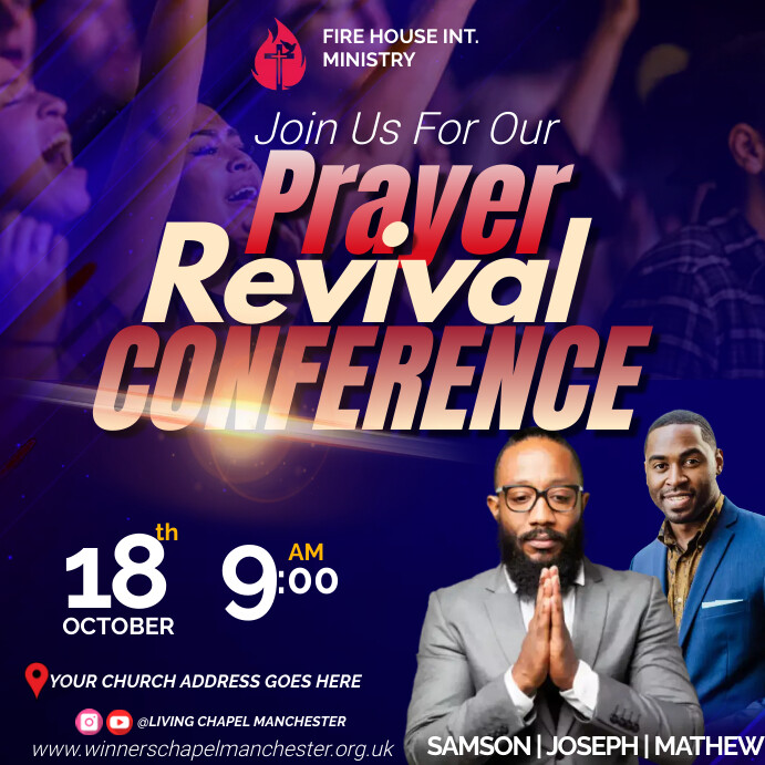 PRAYER REVIVAL CONFERENCE Template | PosterMyWall