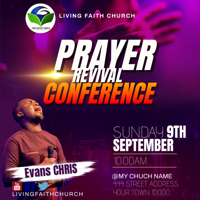 Modèle PRAYER REVIVAL CONFERENCE | PosterMyWall