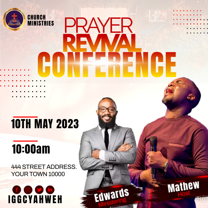 PRAYER REVIVAL CONFERENCE Template | PosterMyWall