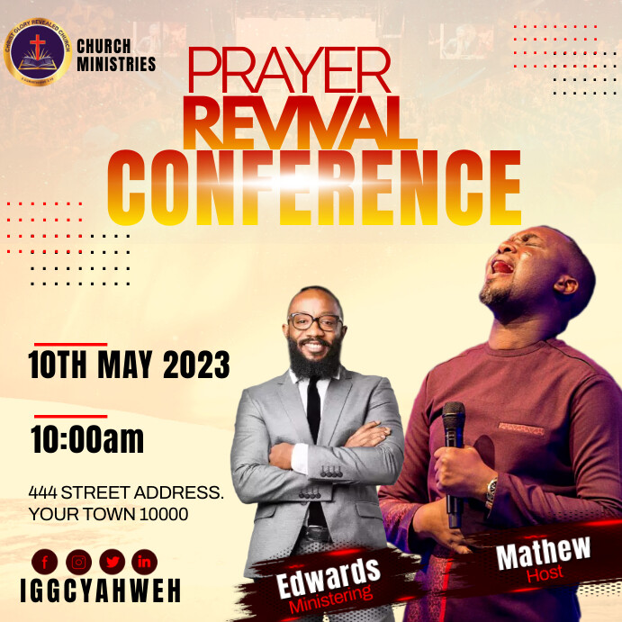 Plantilla de PRAYER REVIVAL CONFERENCE | PosterMyWall
