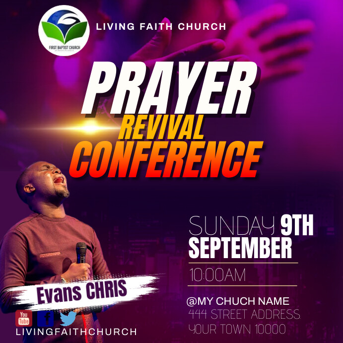 PRAYER REVIVAL CONFERENCE Template | PosterMyWall