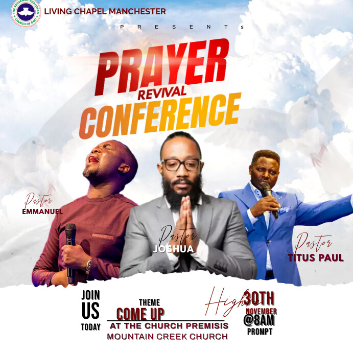 Plantilla de PRAYER REVIVAL CONFERENCE | PosterMyWall