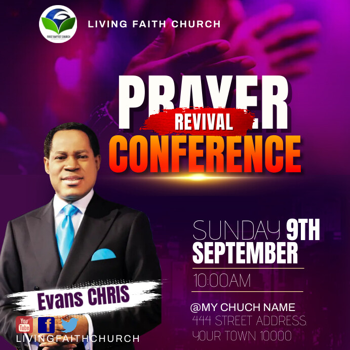 PRAYER REVIVAL CONFERENCE Template | PosterMyWall