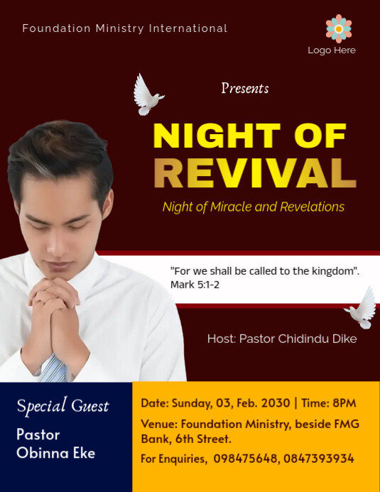Prayer Revival Fellowship Flyer Template | PosterMyWall