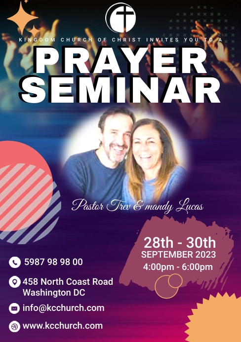 PRAYER SEMINAR CHURCH FLYER POSTER Template | PosterMyWall