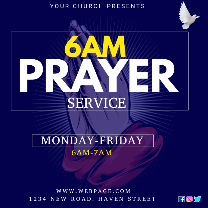 Prayer service, prayer hour, pray, prayers Template | PosterMyWall