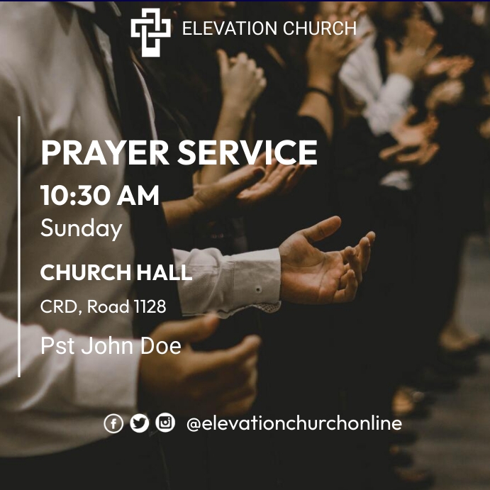 PRAYER SERVICE (3) Template | PosterMyWall